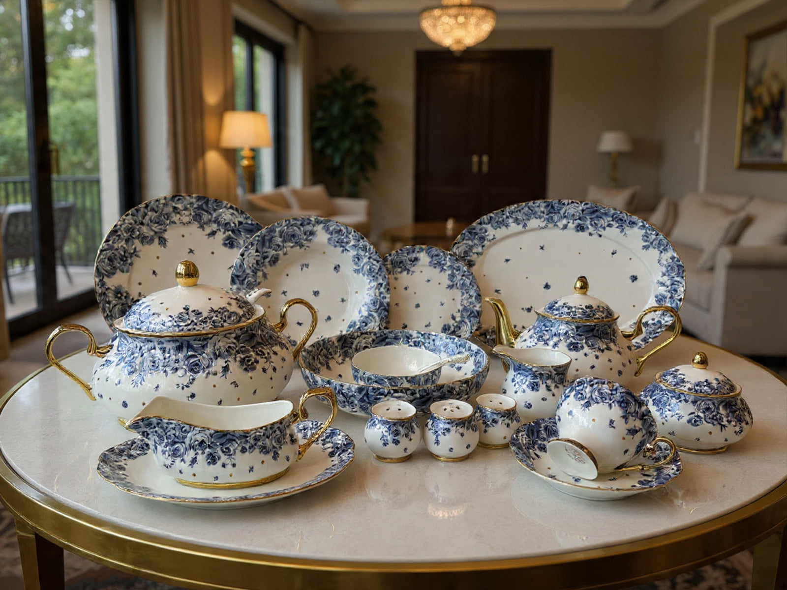 Premium Royal Albert inspired 75 Pcs Dinner Set - 8 Person Serving ...